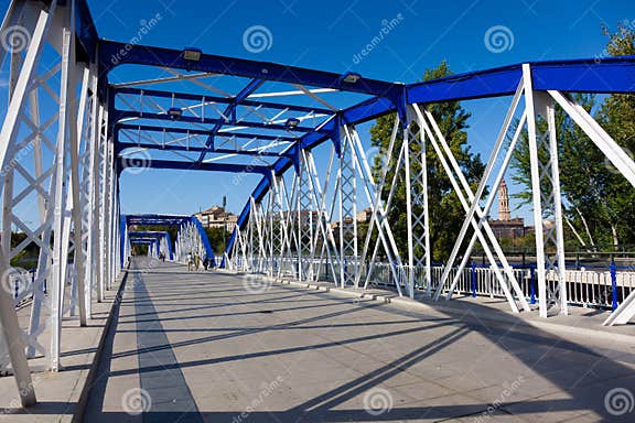 Metallic Bridge of the Pilar Stock Photo - Image of destiny, aragon ...