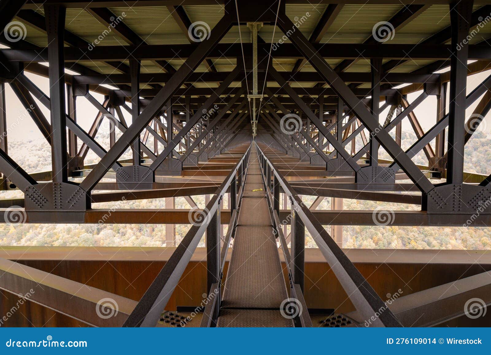 Metallic Bridge with a Steel Frame Structure and Beams Spanning Across ...