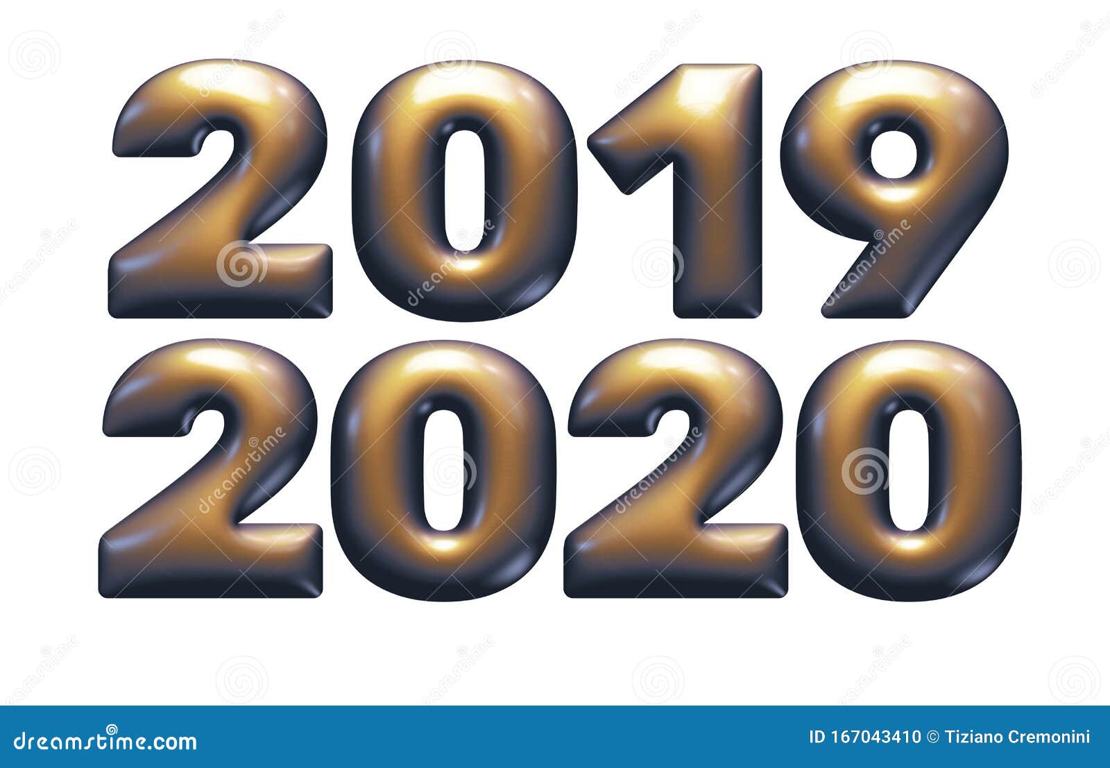 Metallic Bronze Alphabet, Set of Embossed Numbers, 3d Illustration ...