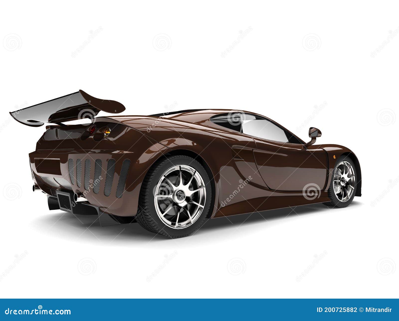 Metallic Brown Modern Fast Super Car - Rear View Stock Illustration ...