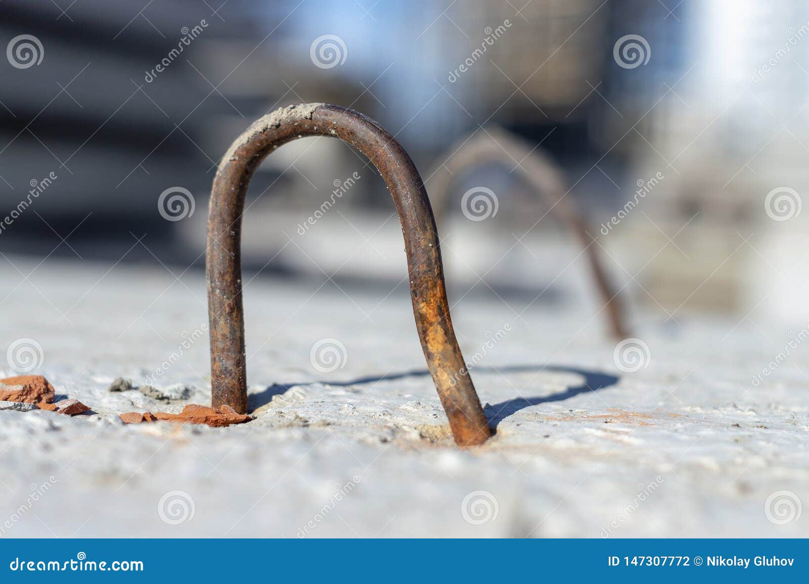 Metallic Brown Rusty Loop Concrete Floor Slab. Stock Photo - Image of ...