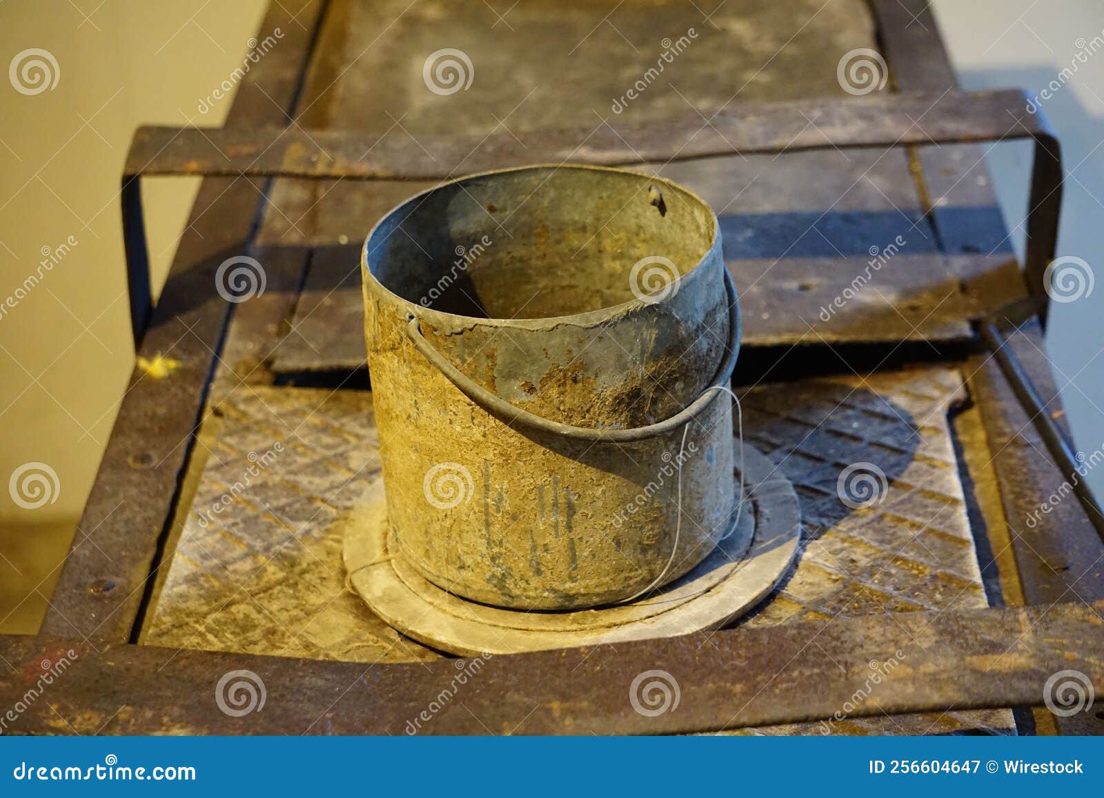 Metallic Bucket on a Platform Made of Iron Stock Image - Image of ...