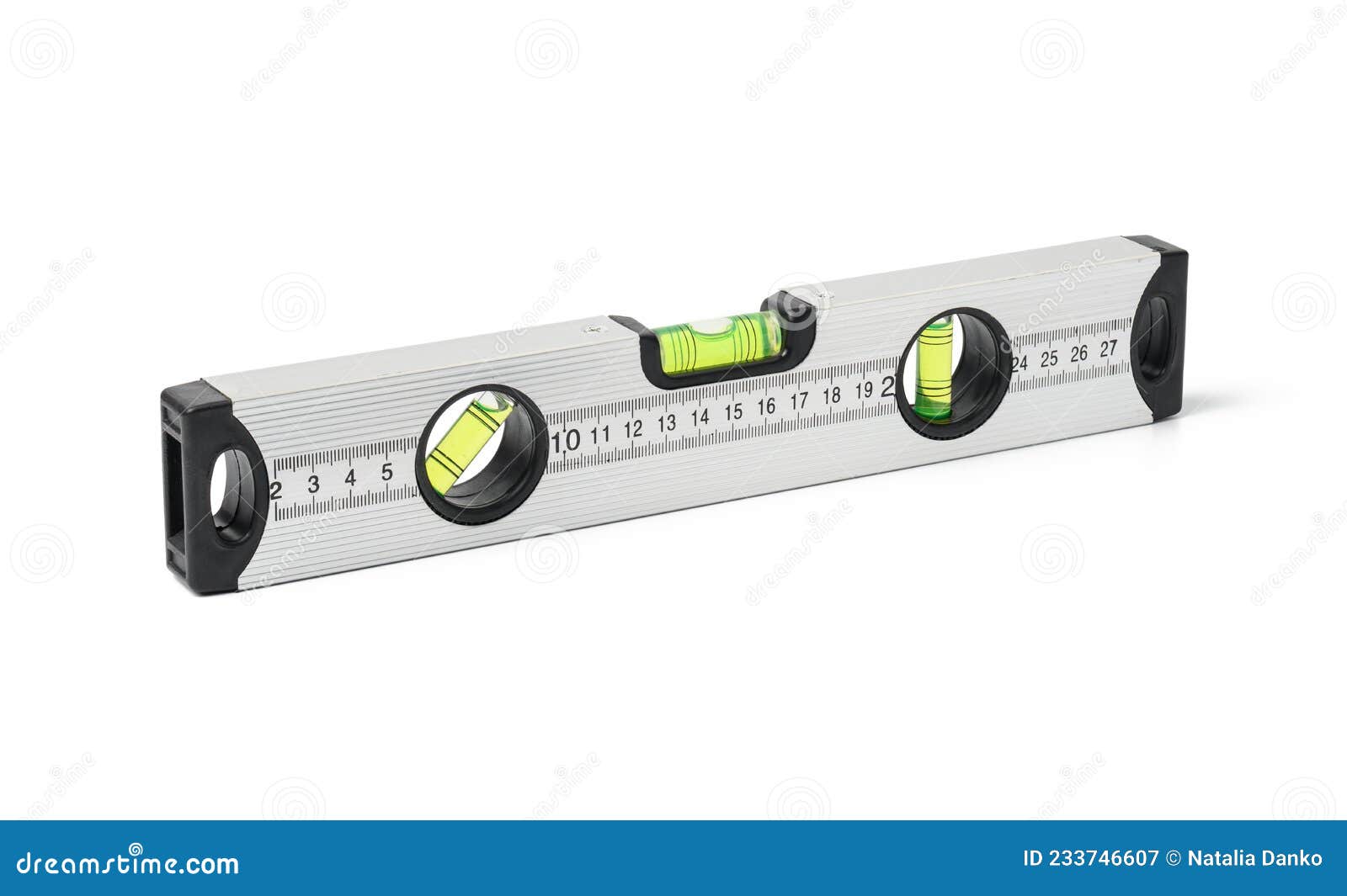 Metallic Building Level on a White Background. Measuring Instrument ...