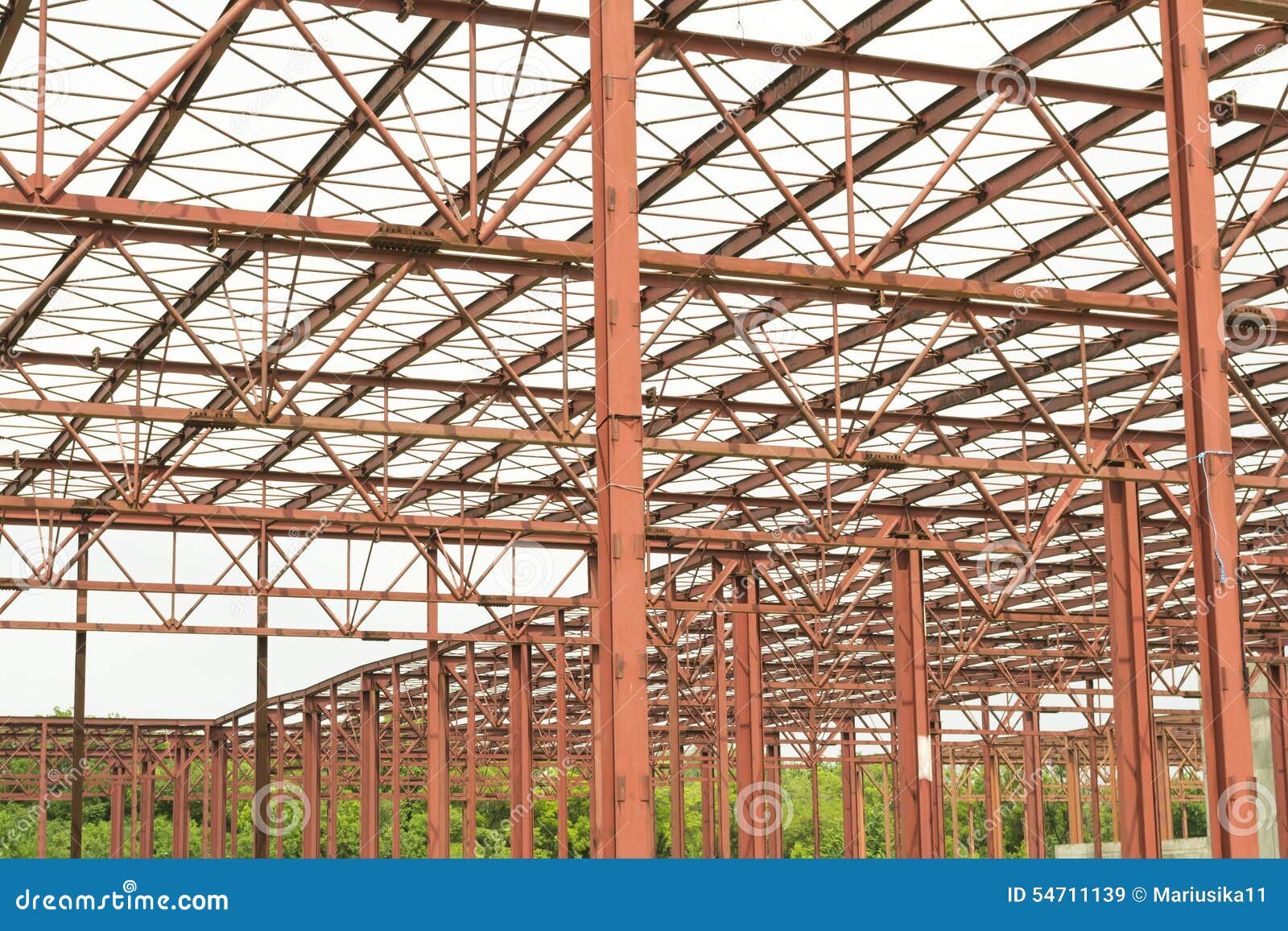 Metallic Building Structure Stock Image - Image of infrastructure ...