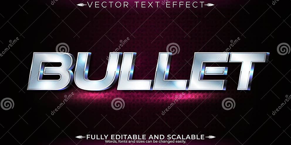 Metallic Bullet Text Effect, Editable Shiny and Elegant Text Style ...