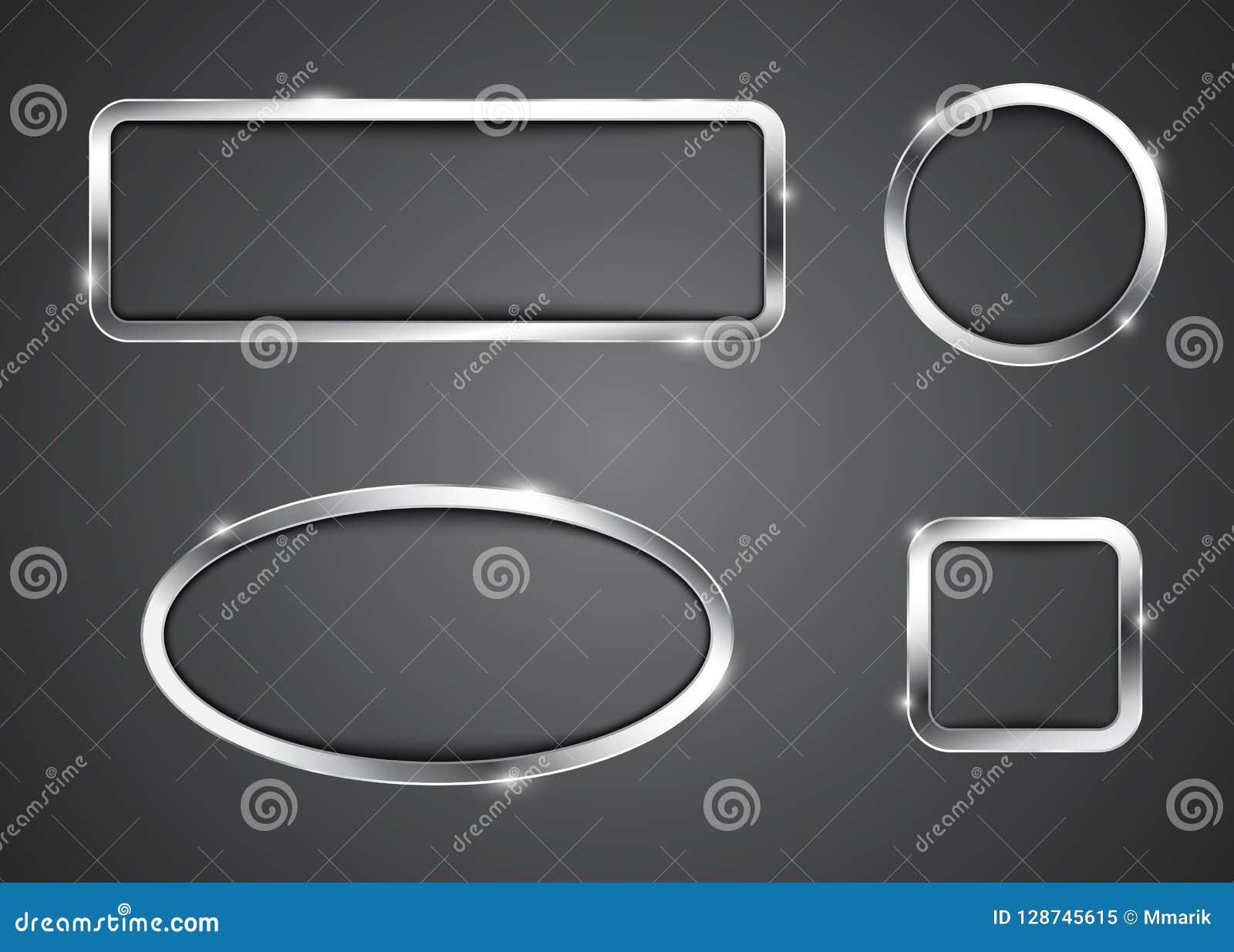 Metallic Button Frames for Web Stock Vector - Illustration of business ...