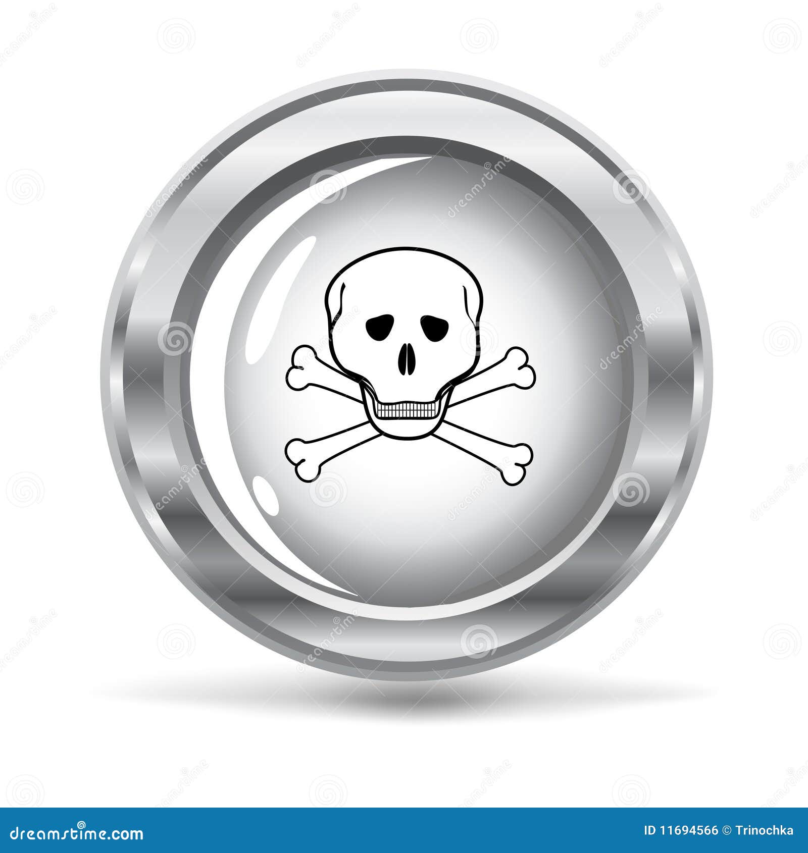 Metallic Button with a Hazard Sign. Vector Stock Vector - Illustration ...