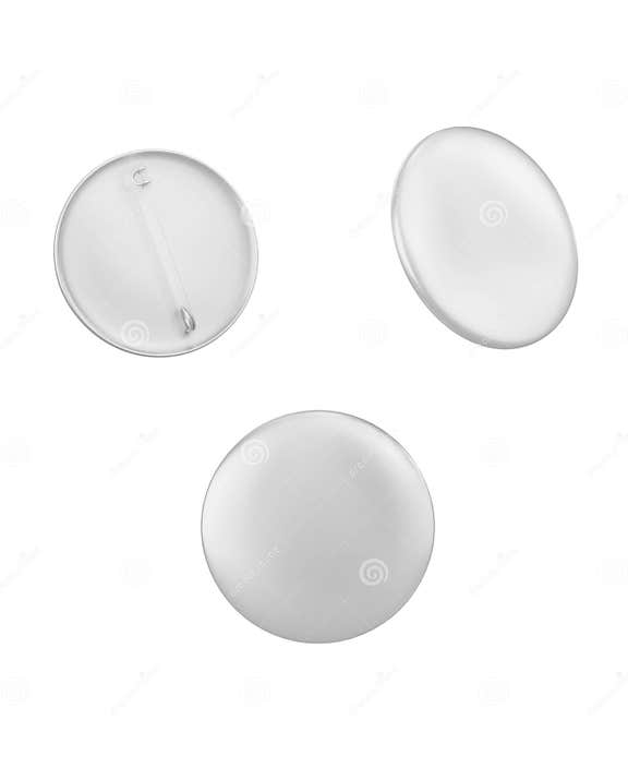 Metallic Button Pin on White Background Stock Image - Image of ...
