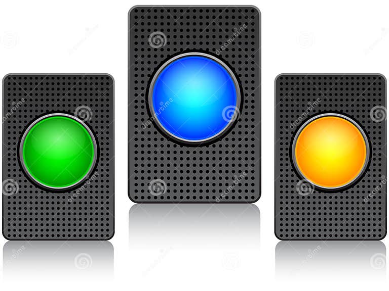 Metallic buttons stock vector. Illustration of blue, gradient - 10705686