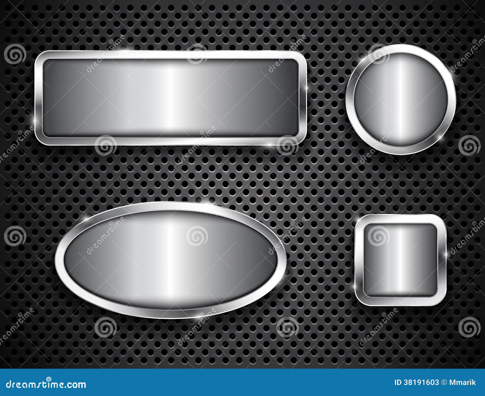 Metallic buttons stock vector. Illustration of element - 38191603
