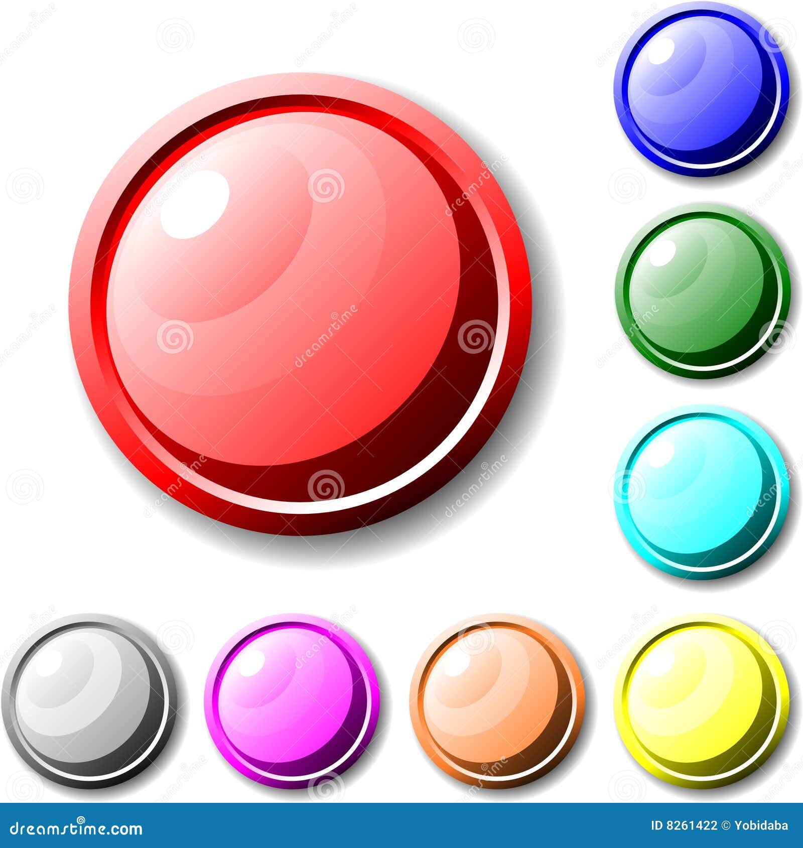 Metallic buttons stock vector. Illustration of bright - 8261422