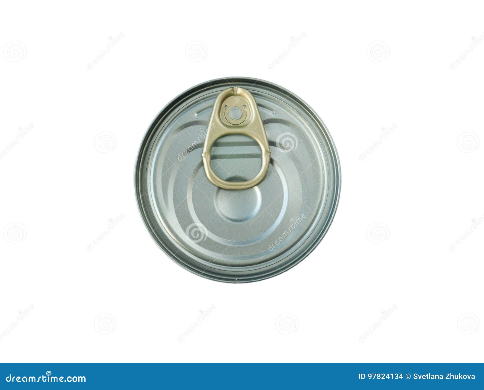 Metallic Can with a Key Opener Isolated on White Stock Photo - Image of ...