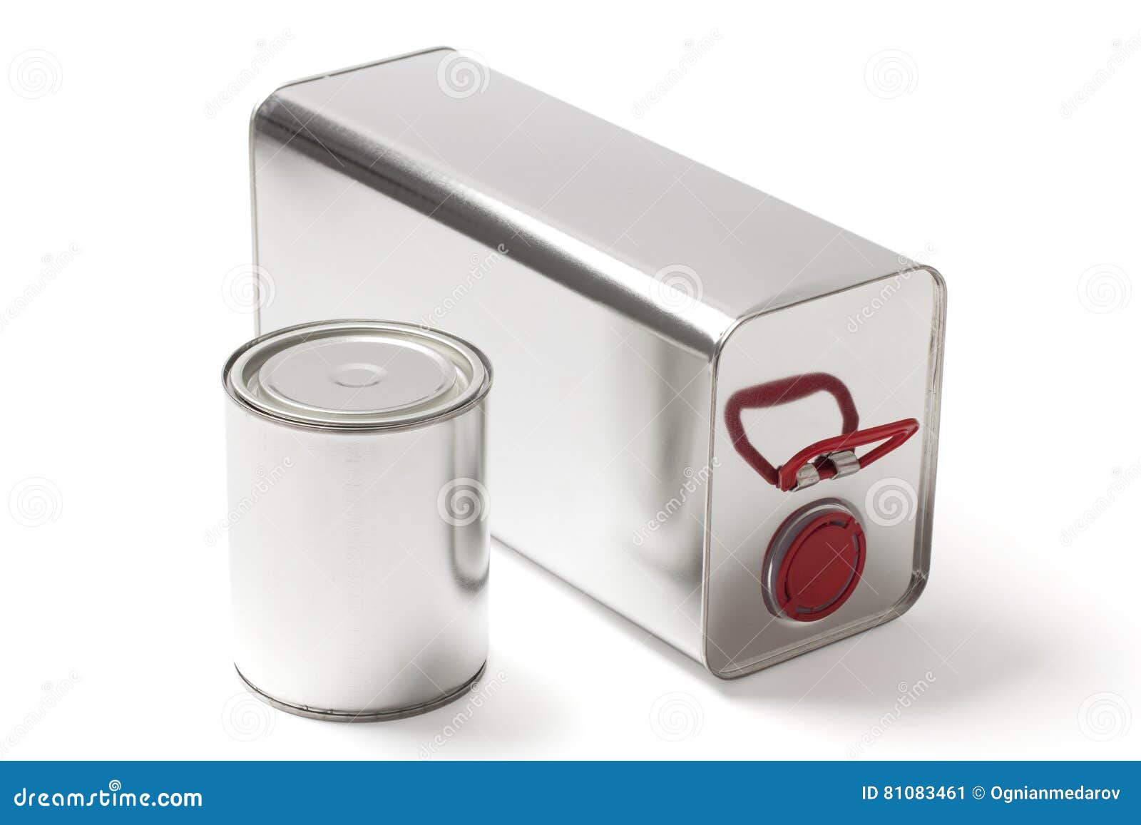 Metallic Cans for Chemical Products Stock Image - Image of empty ...