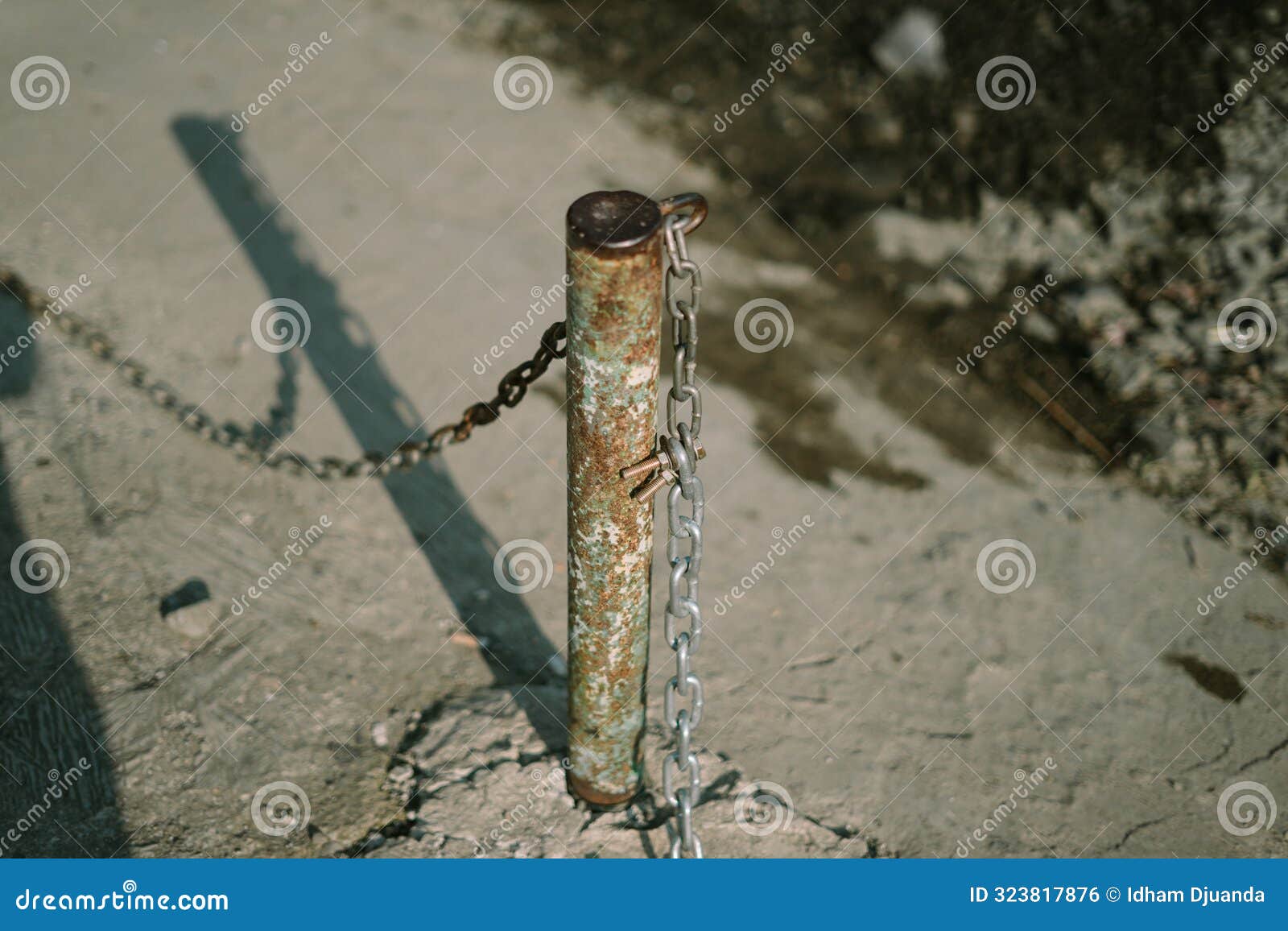 Metallic Car Parking Barrier with Chains Stock Photo - Image of join ...