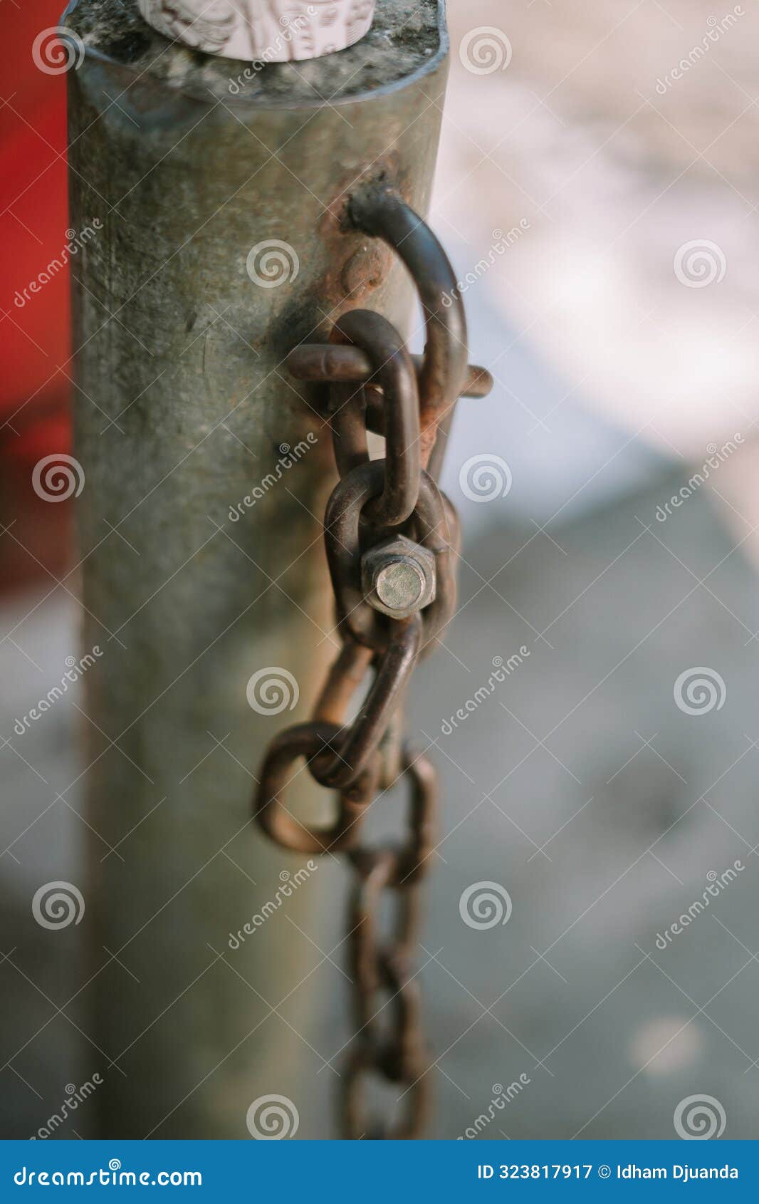 Metallic Car Parking Barrier with Chains Stock Image - Image of land ...