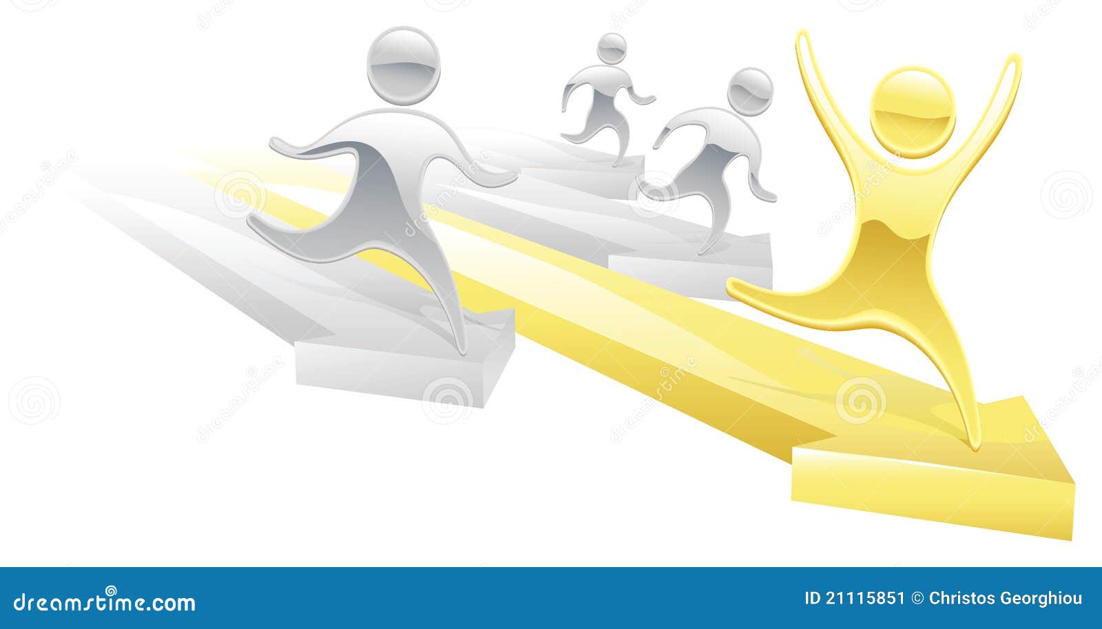 Metallic Cartoon Character Race Concept Stock Vector - Illustration of ...