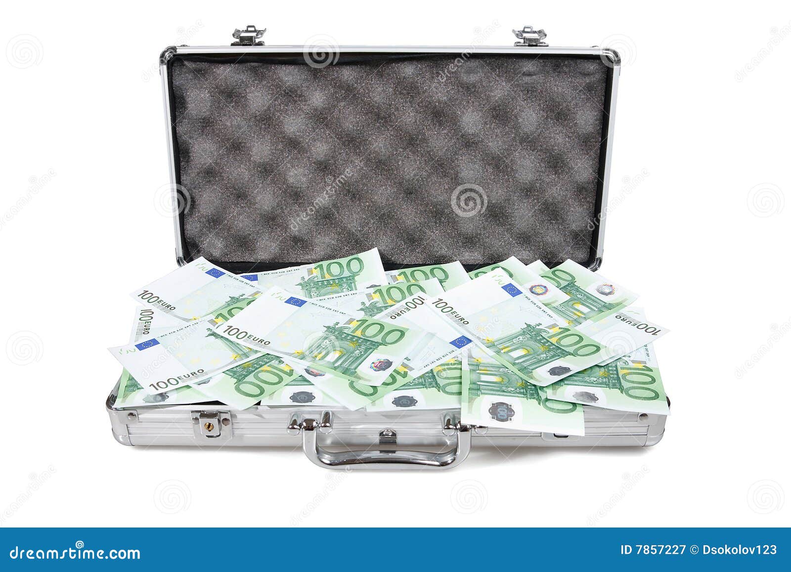Metallic Case Full of Money Stock Image - Image of rich, commerce: 7857227