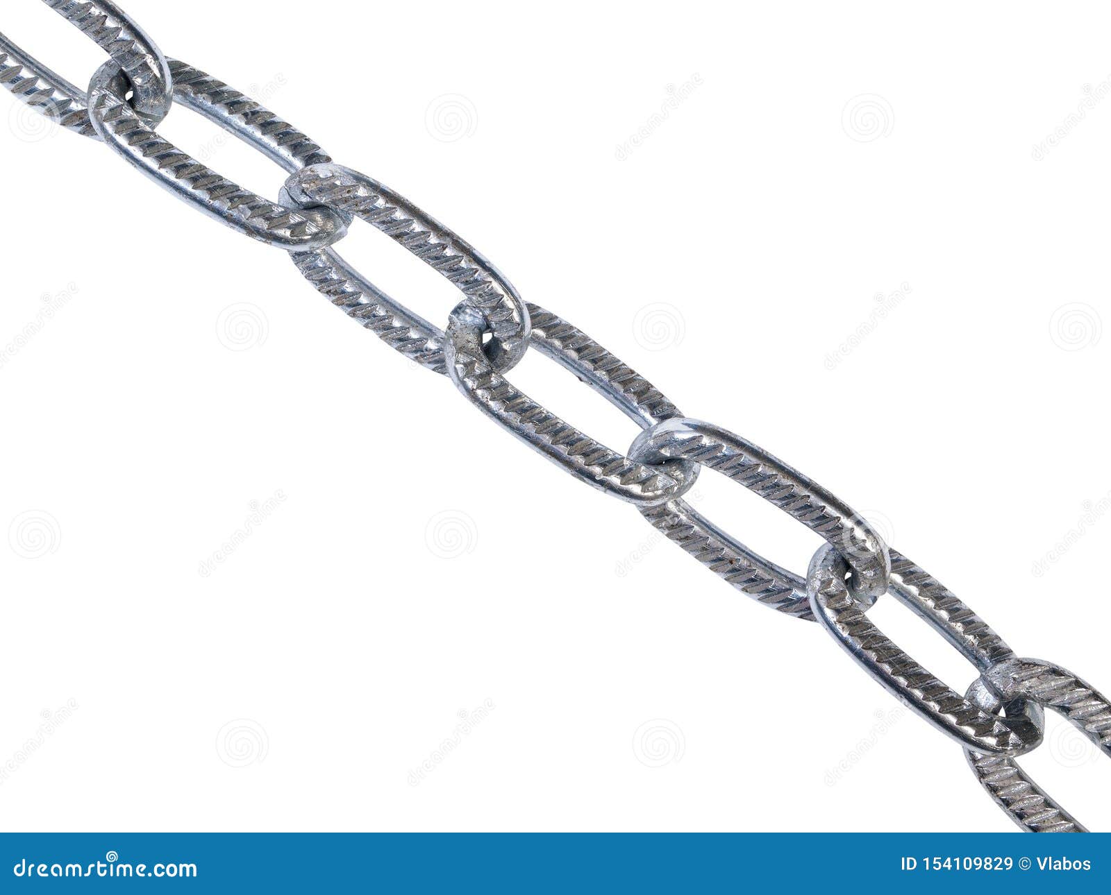 Metallic Chain Isolated on White Background Closeup Stock Image - Image ...
