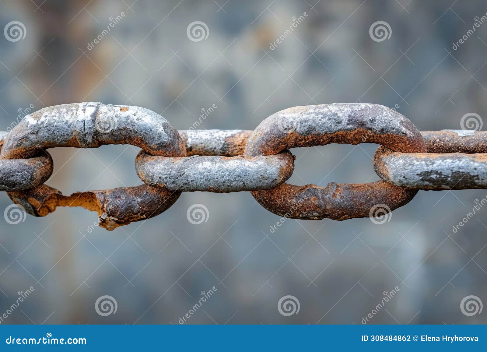 A Metallic Chain with a Link Snapping Apart, Creating a Powerful ...