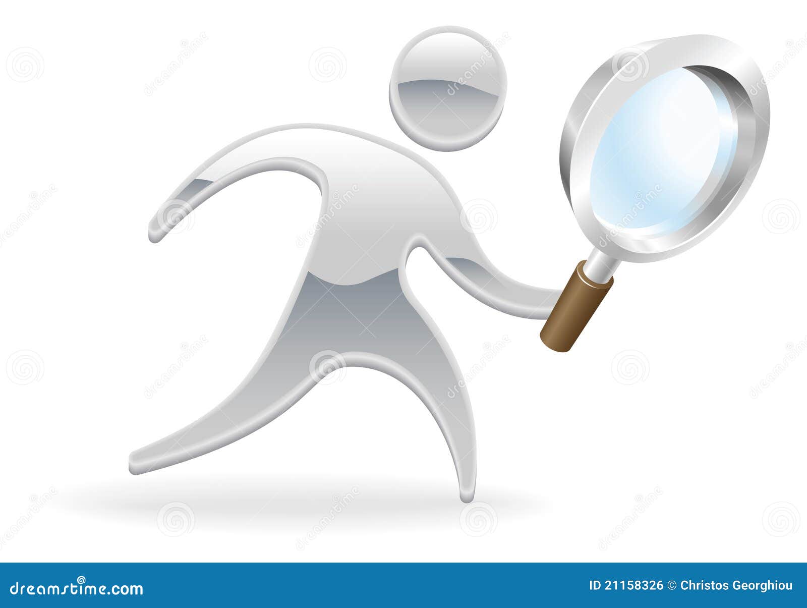 3D Character With Magnifying Glass And Male Gender Symbol Stock Photo ...
