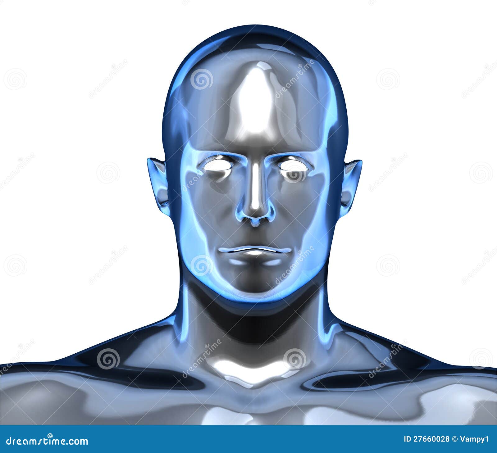 Metallic chrome face stock illustration. Illustration of anatomy - 27660028