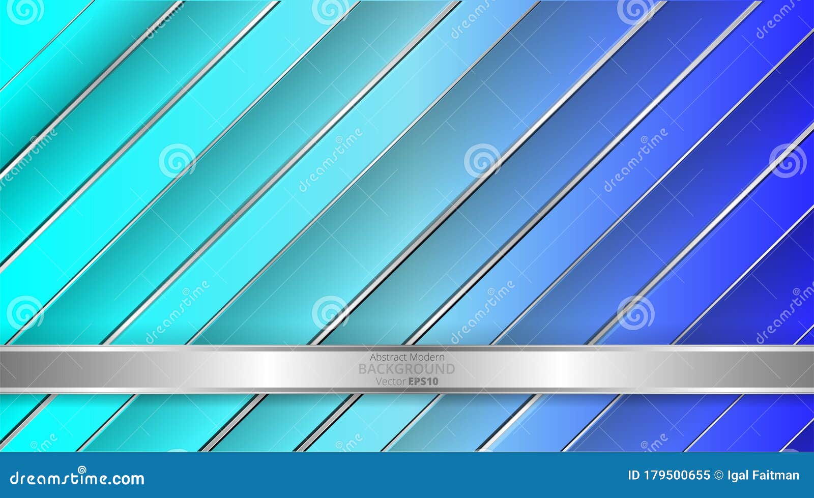 Metallic Chrome Silver Blue Turquoise Elegant Realistic Geometric ...