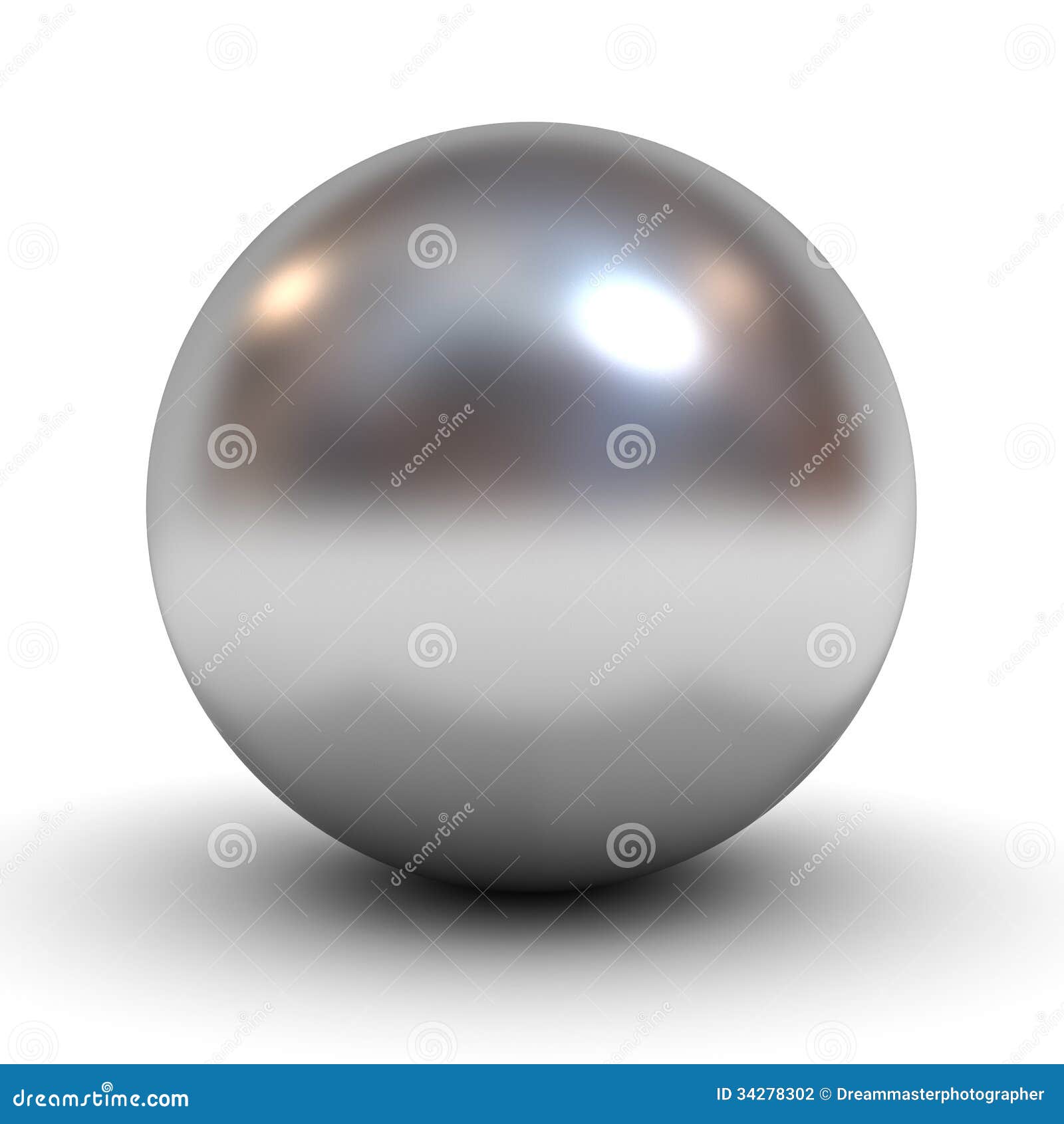 Metallic Chrome Sphere Over White Stock Illustration - Illustration of ...