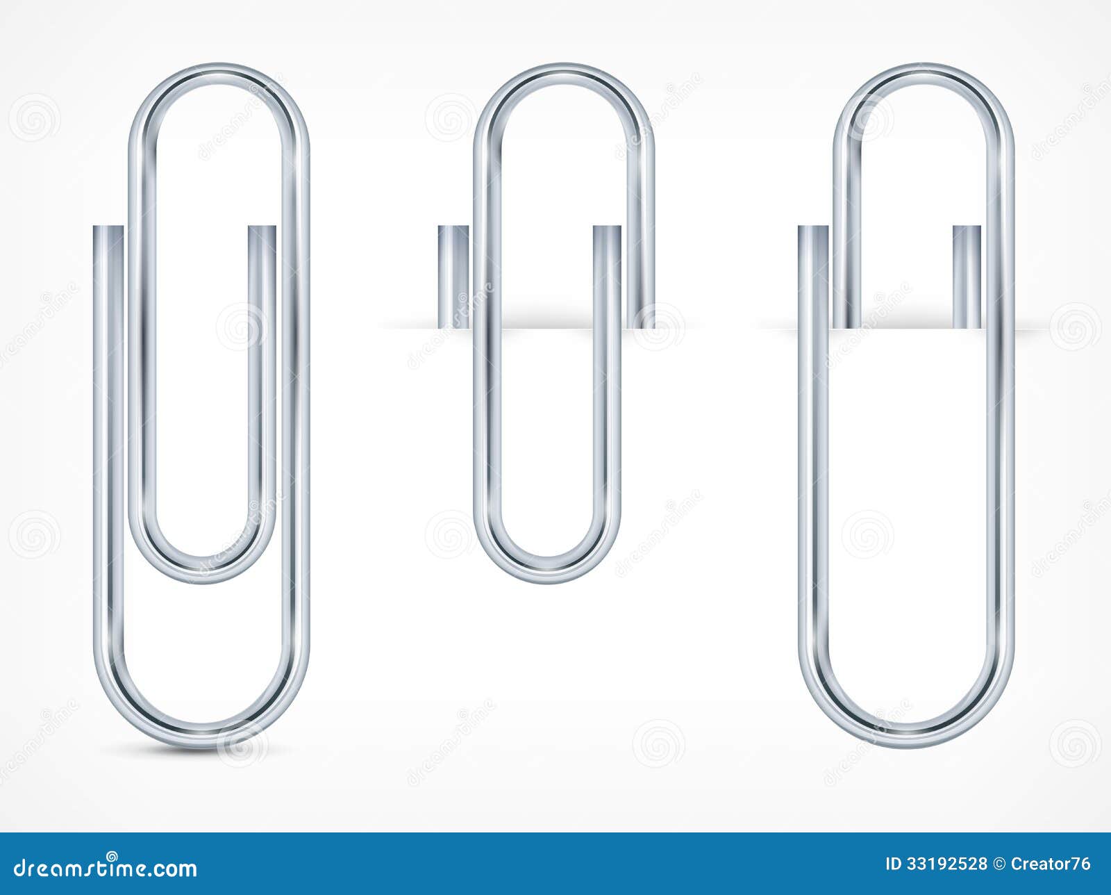 Metallic Clips on Paper Sheet Stock Vector - Illustration of stationery ...