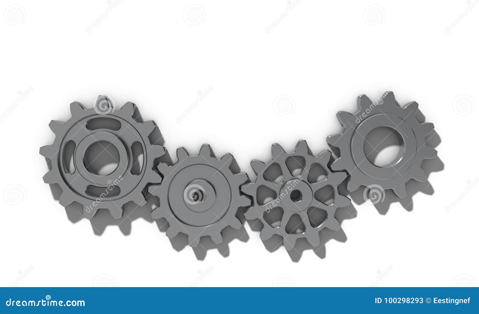 Metallic Cogwheel Set. 3D Rendering Illustration. Stock Illustration ...