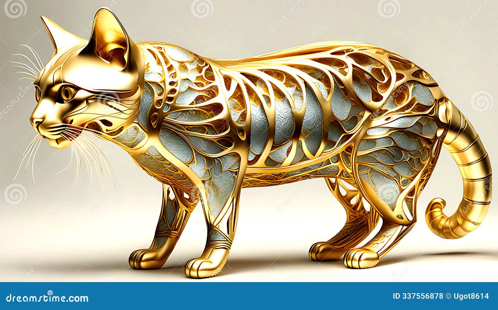 A Metallic-colored Cat with a Visible Fishbone Structure Inside Its ...