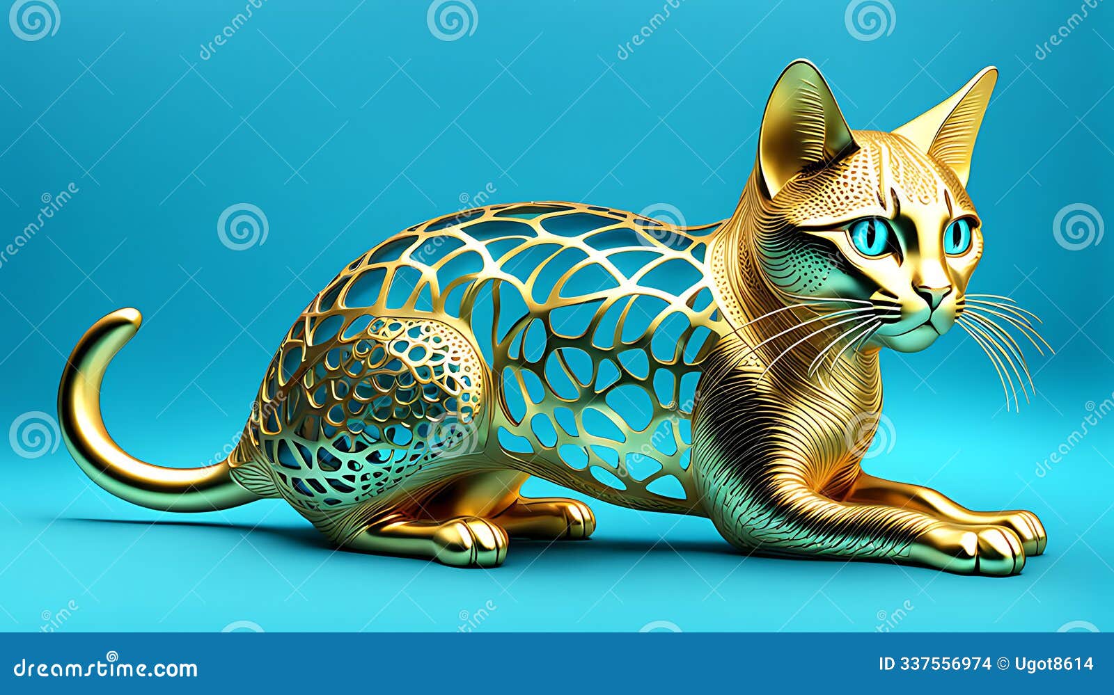 A Metallic-colored Cat with a Visible Fishbone Structure Inside Its ...