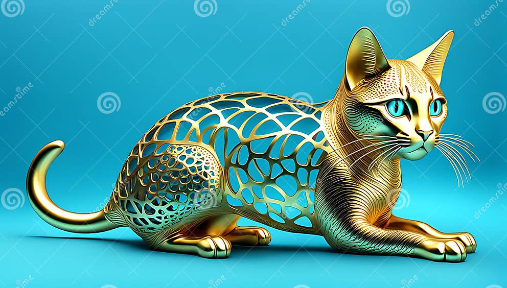 A Metallic-colored Cat with a Visible Fishbone Structure Inside Its ...