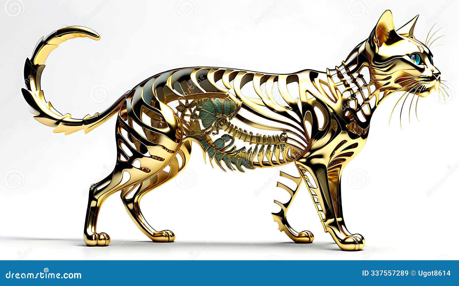 A Metallic-colored Cat with a Visible Fishbone Structure Inside Its ...