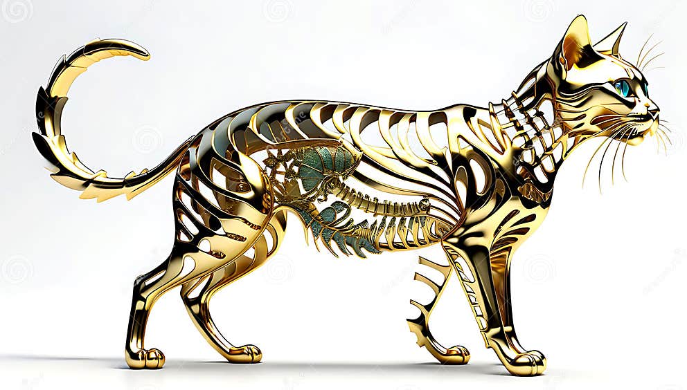 A Metallic-colored Cat with a Visible Fishbone Structure Inside Its ...
