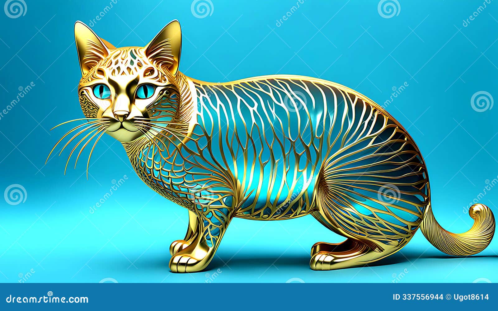A Metallic-colored Cat with a Visible Fishbone Structure Inside Its ...