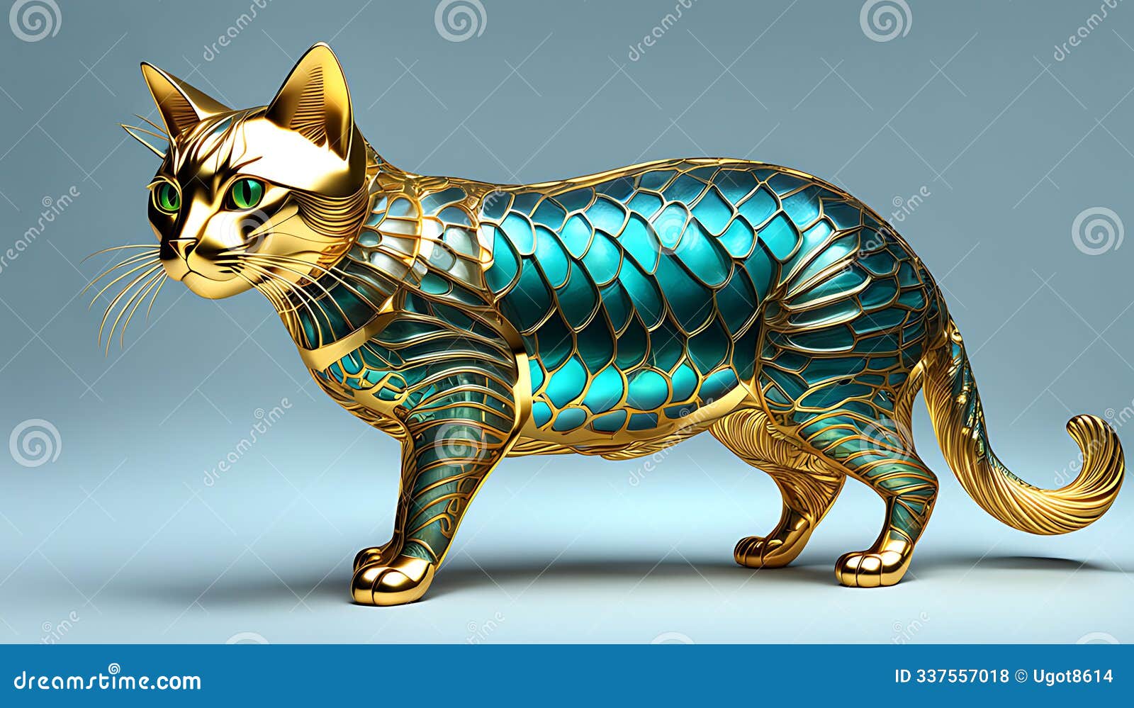 A Metallic-colored Cat with a Visible Fishbone Structure Inside Its ...