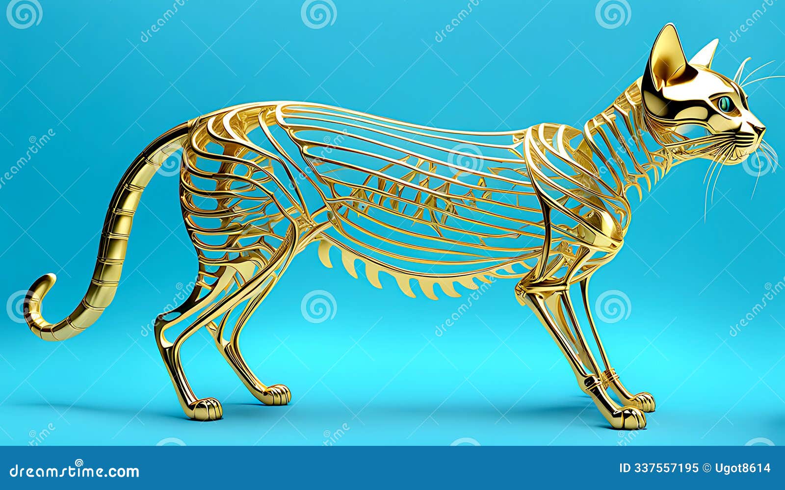 A Metallic-colored Cat with a Visible Fishbone Structure Inside Its ...