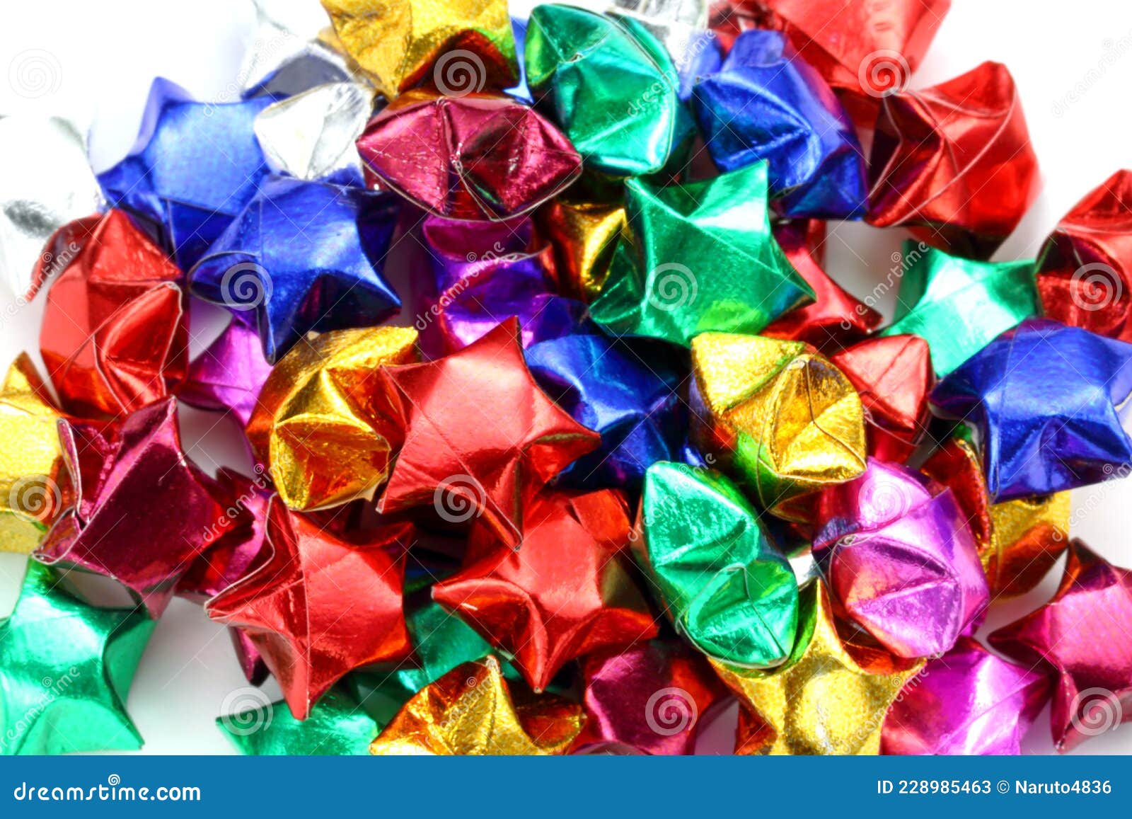 Metallic Colour Stars on White Background Stock Image - Image of ...