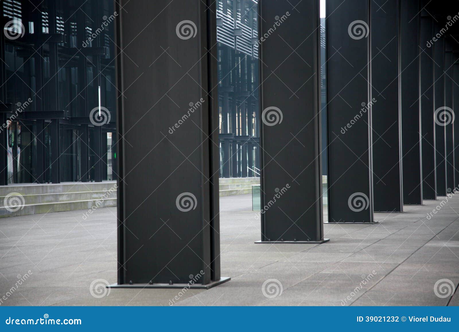 Metallic Columns of Business Building Stock Photo - Image of ...