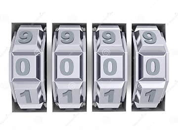 Metallic Combination Lock with Four Number Stock Illustration ...