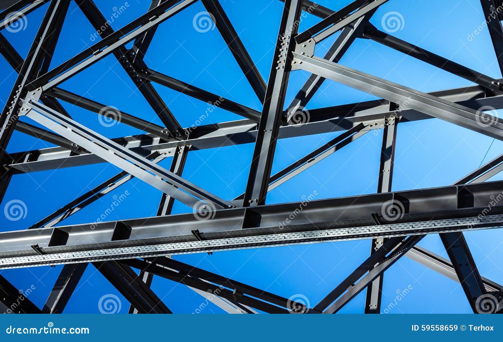 Metallic Construction of Building Stock Image - Image of metal, wire ...