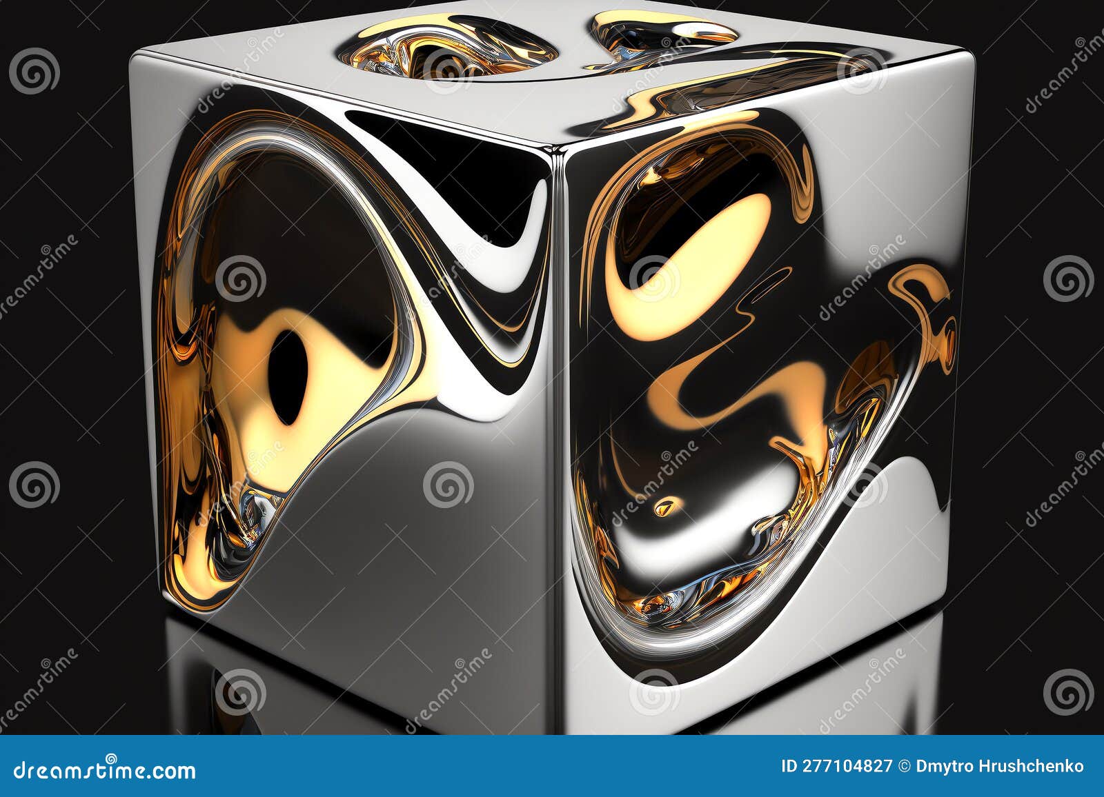 Metallic Cube Stand. Metal Material. Cube Shape. Geometric Stock ...