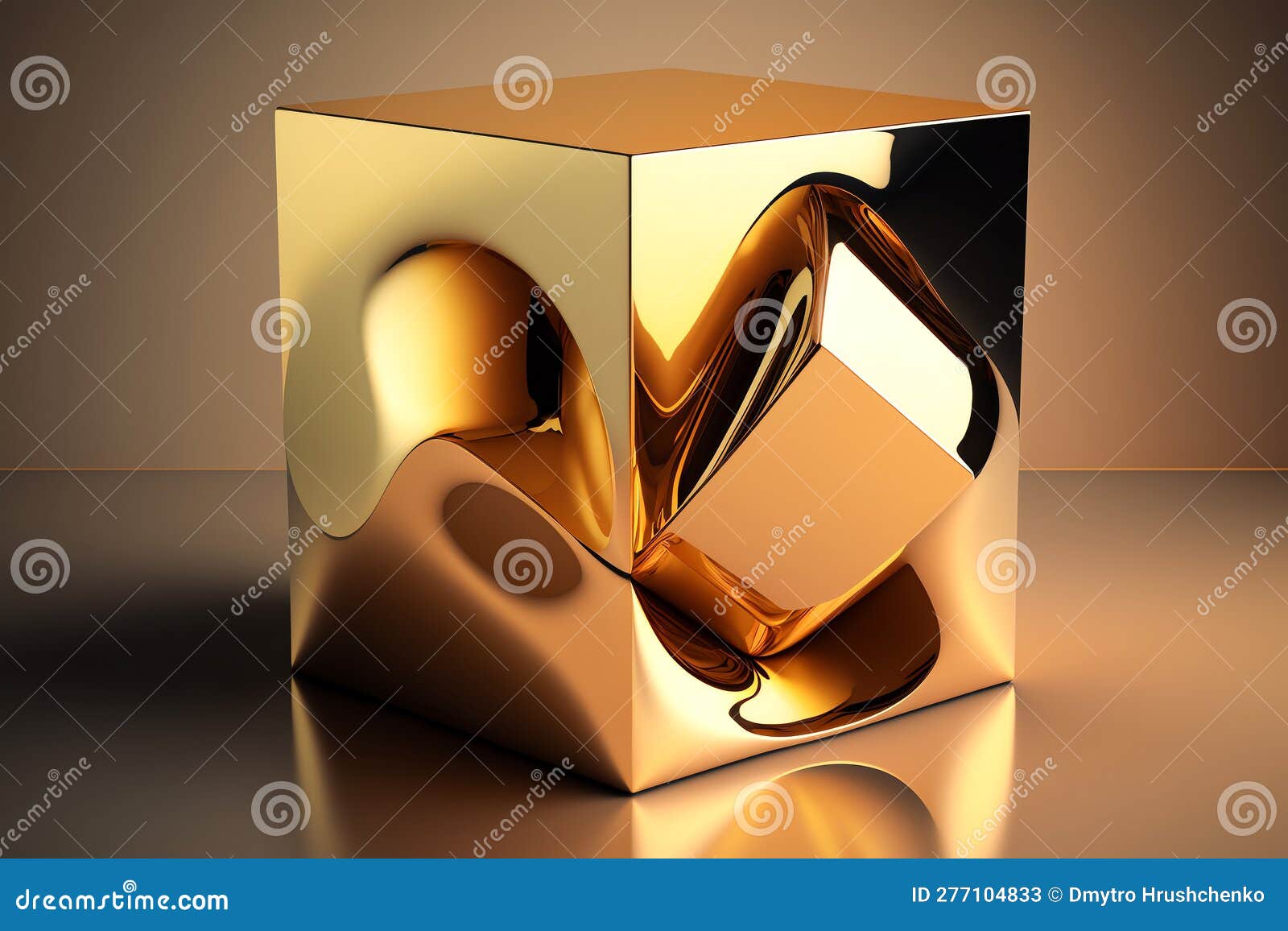 Metallic Cube Stand. Metal Material. Cube Shape. Geometric Stock ...