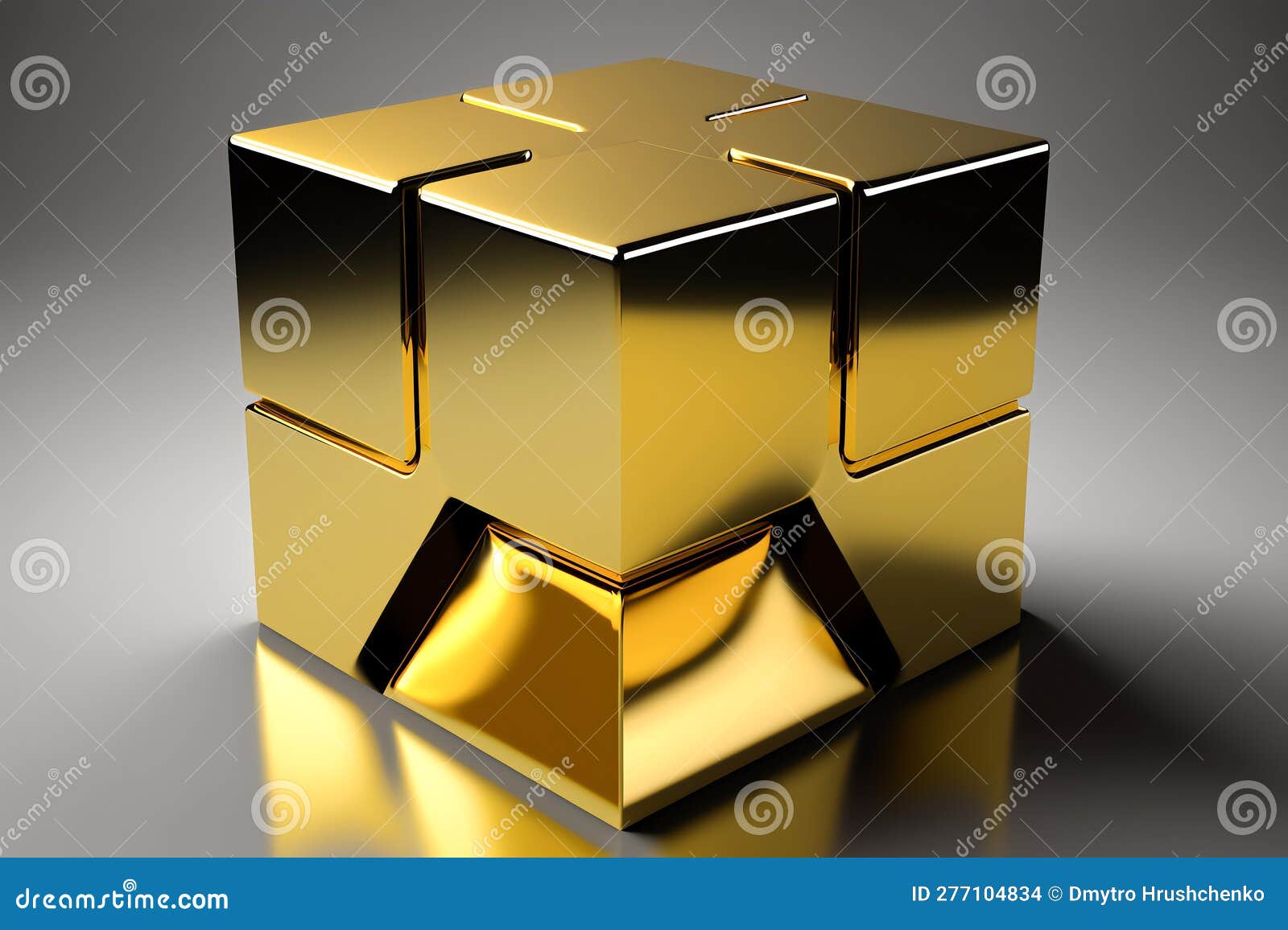 Metallic Cube Stand. Metal Material. Cube Shape. Geometric Stock ...
