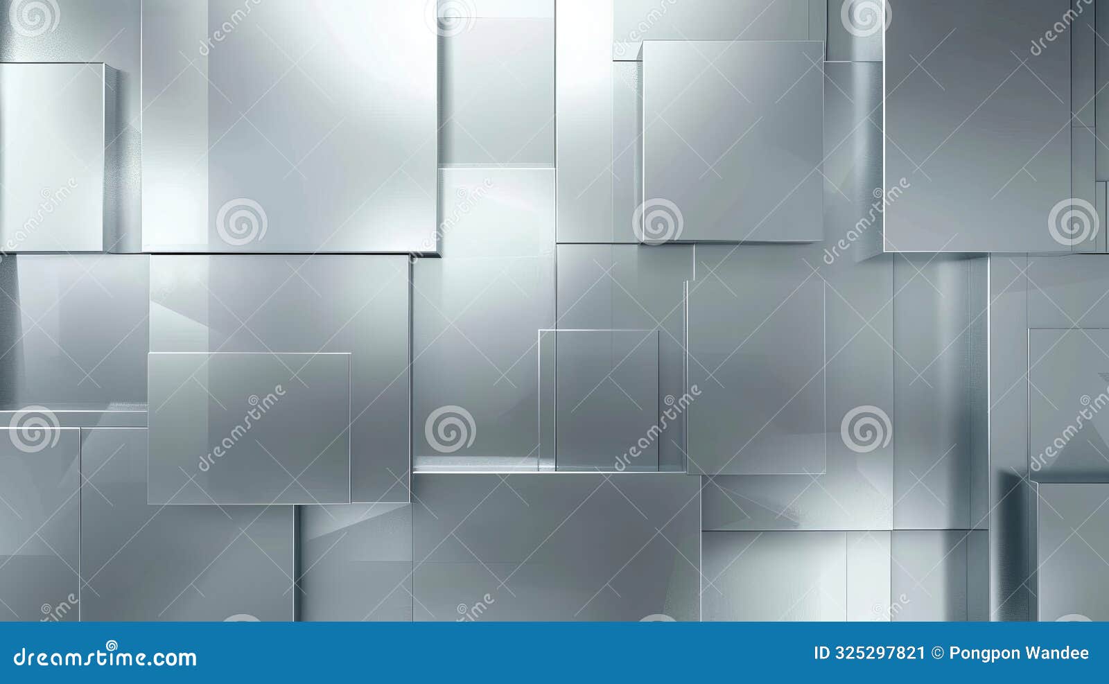 Metallic Cube Wall with Reflection Stock Illustration - Illustration of ...