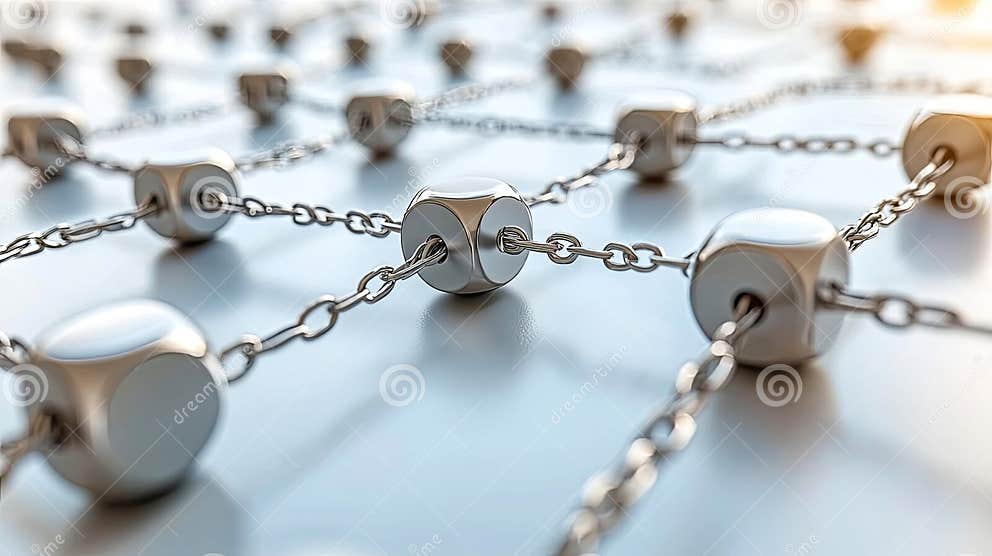 Metallic Cubes Interconnected by Chains Form a Complex Network on a ...