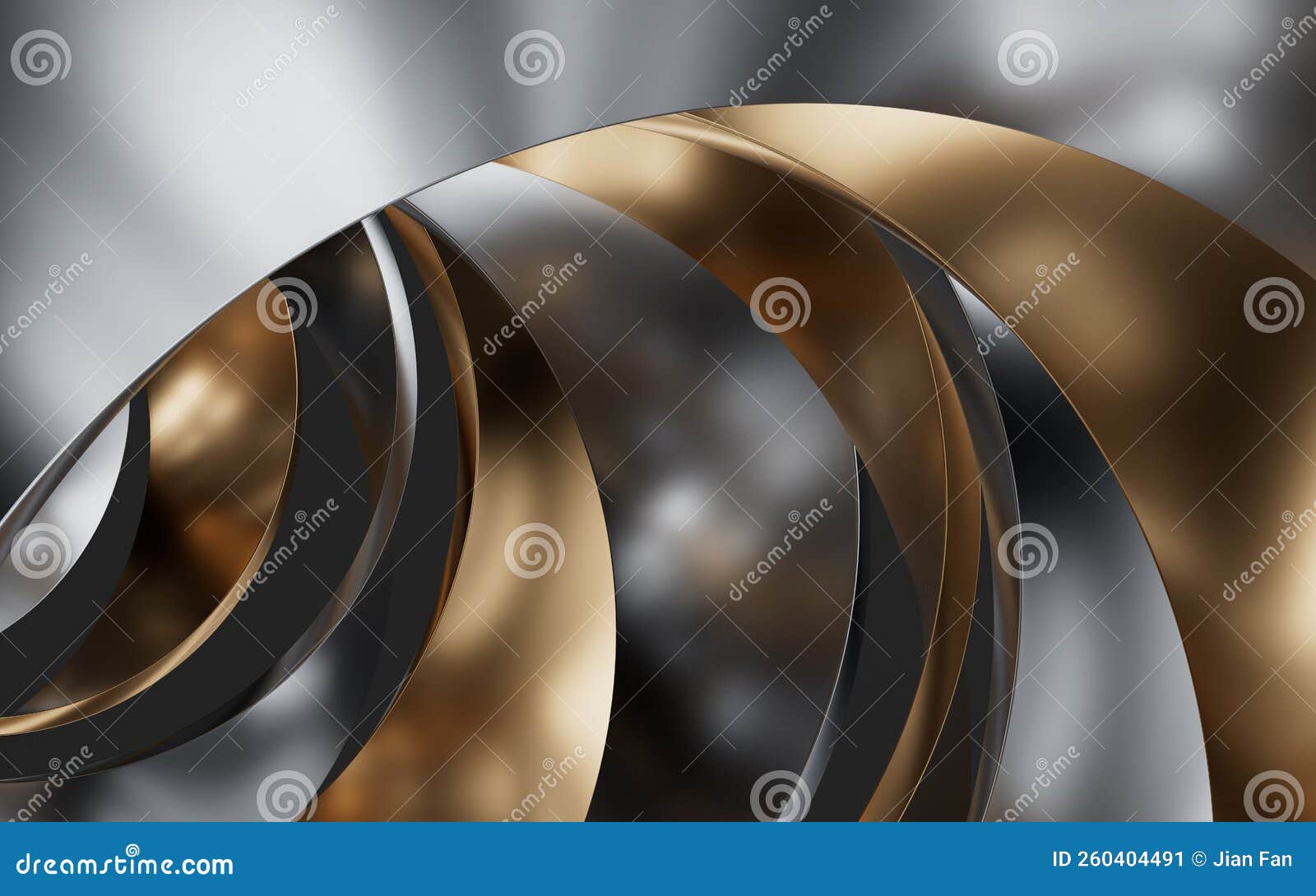 Metallic Curve Geometry Background, 3d Rendering Stock Illustration ...
