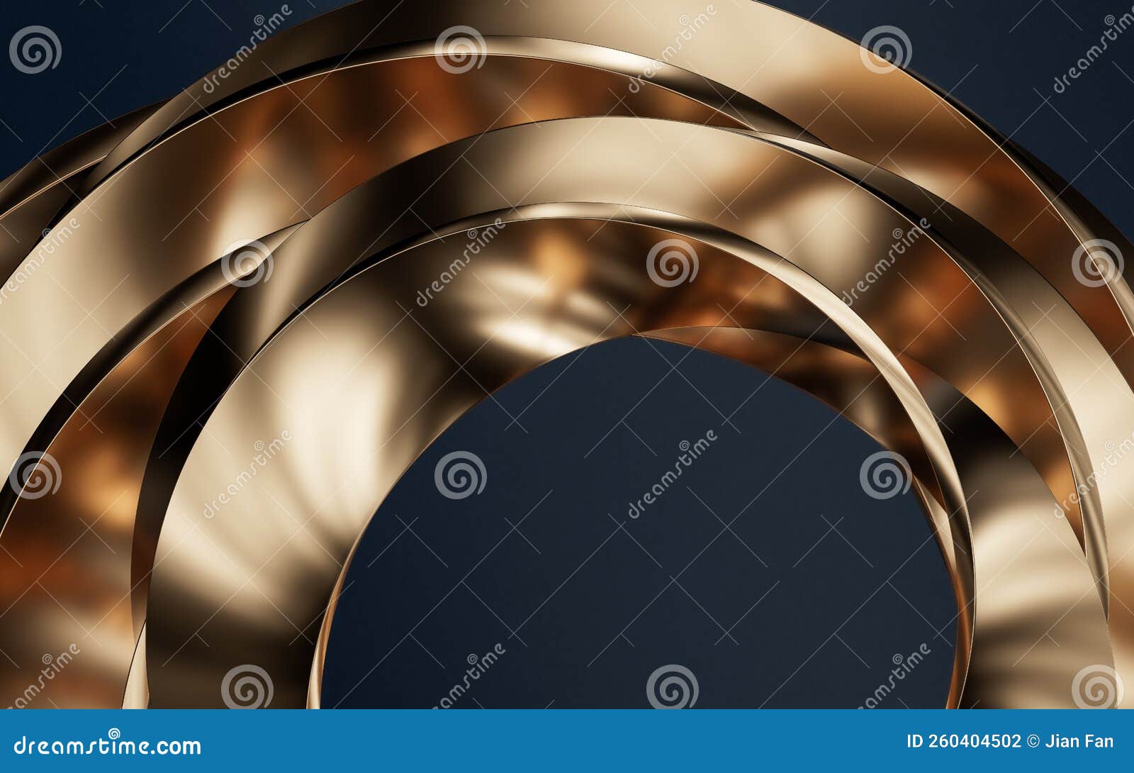 Metallic Curve Geometry Background, 3d Rendering Stock Illustration ...
