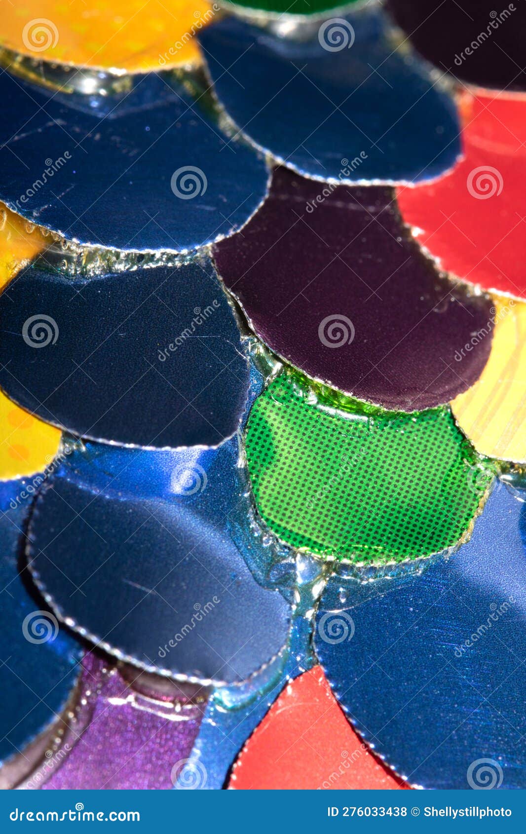 Metallic Cut Up Tin Cans in Bright Colours As an Abstract Background ...