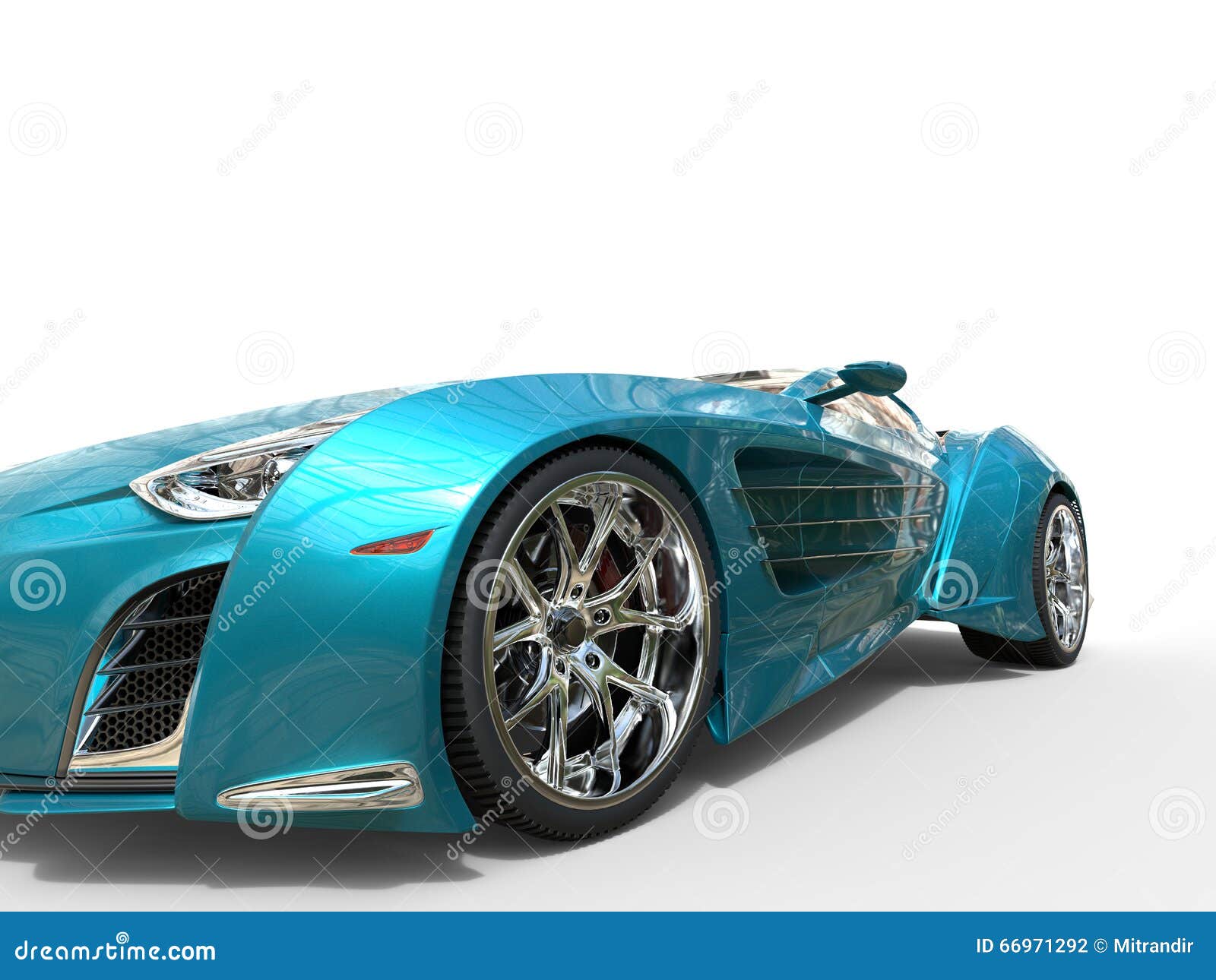 Metallic Cyan Supercar - Closeup Stock Photo - Image of model, roadster ...